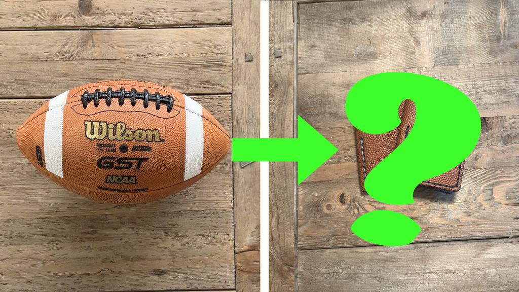 Making a wallet from an official NCAA football – Last Exit Goods