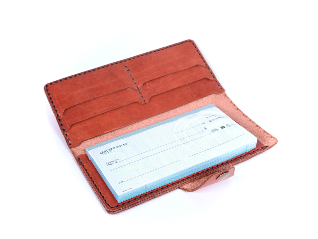 Big Thompson Checkbook Wallet – Leather Checkbook Cover | Last Exit Goods